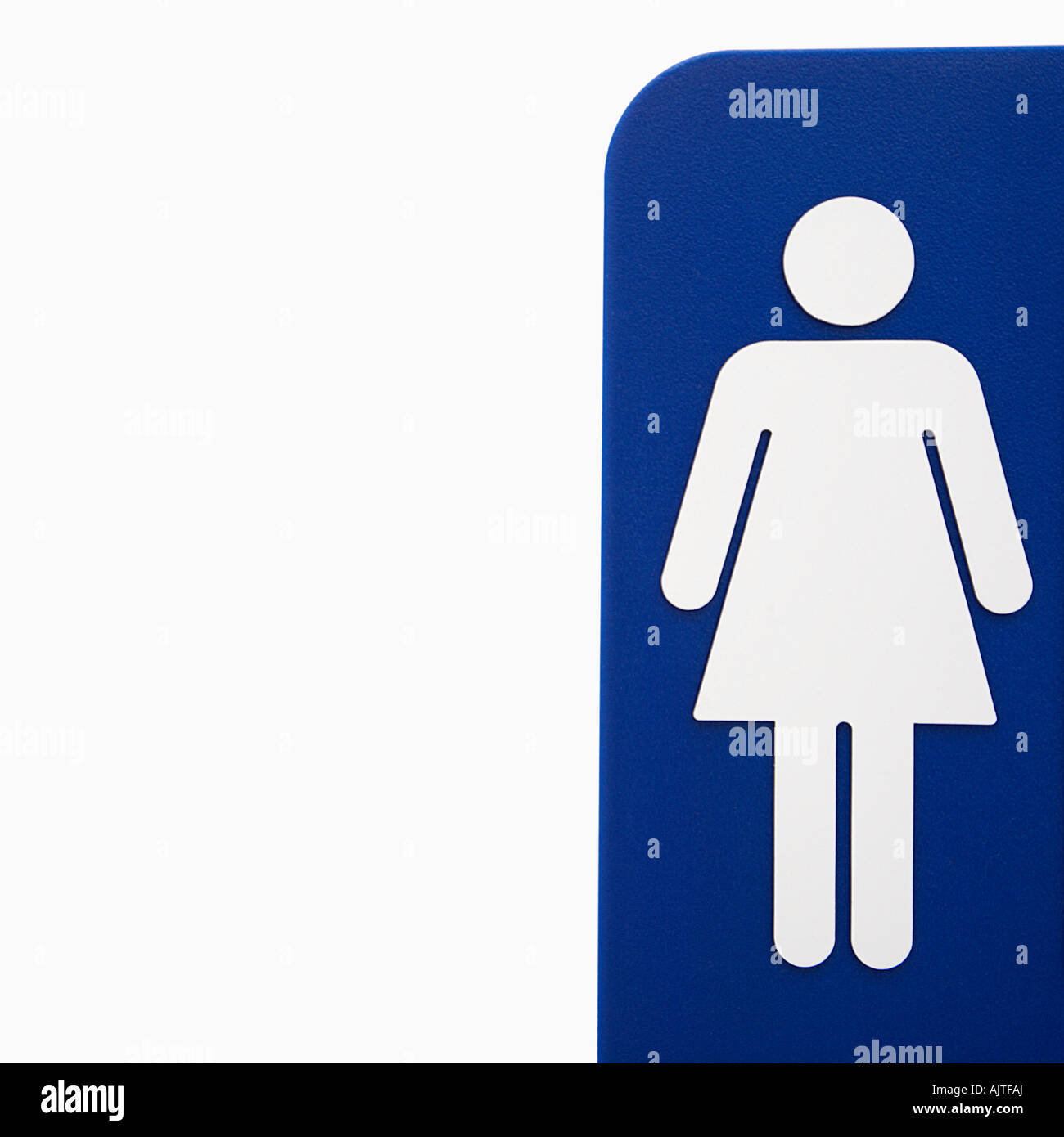 Women restroom sign logo on blue against white background Stock Photo ...