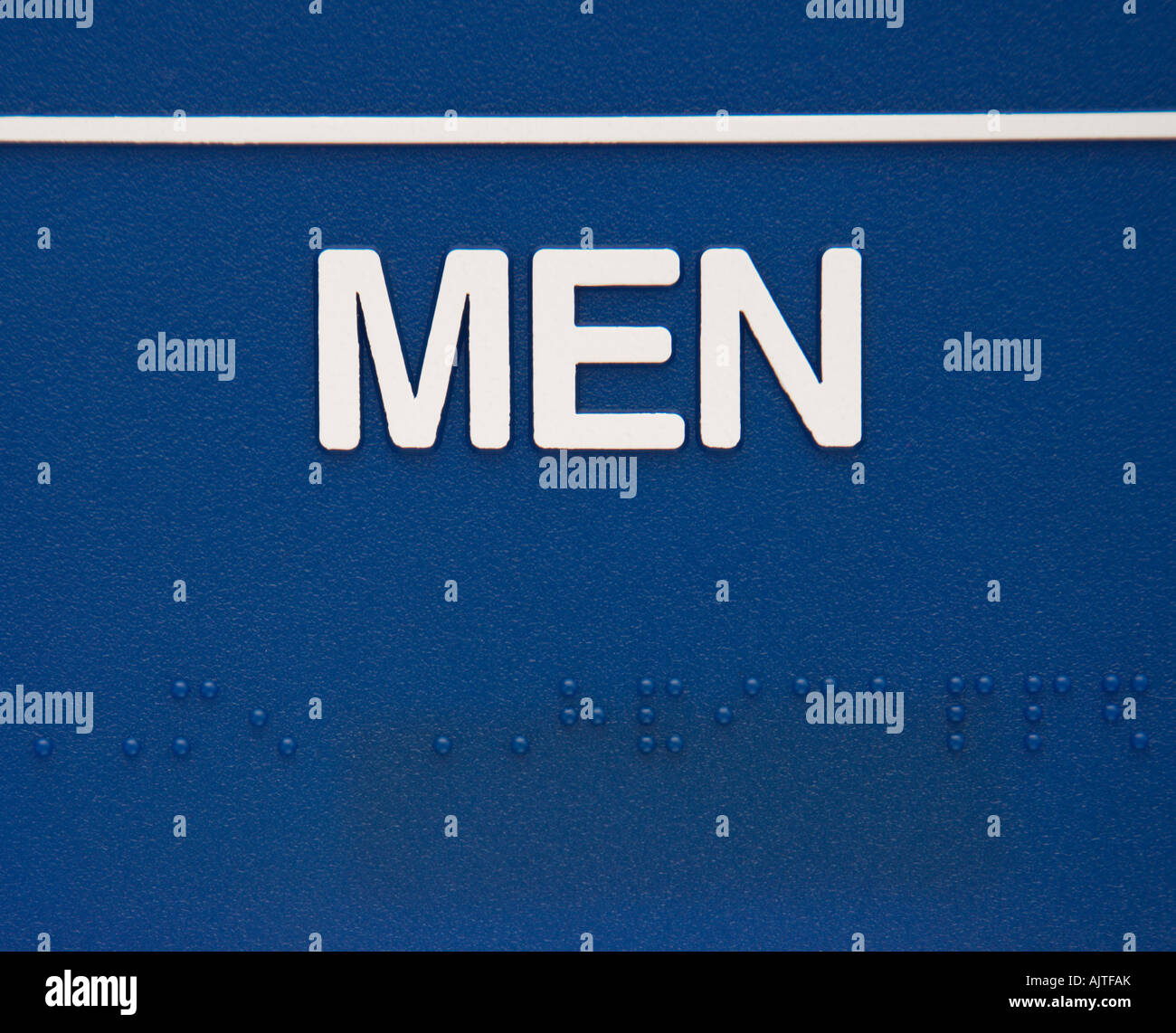 Blue men sign with braille Stock Photo - Alamy