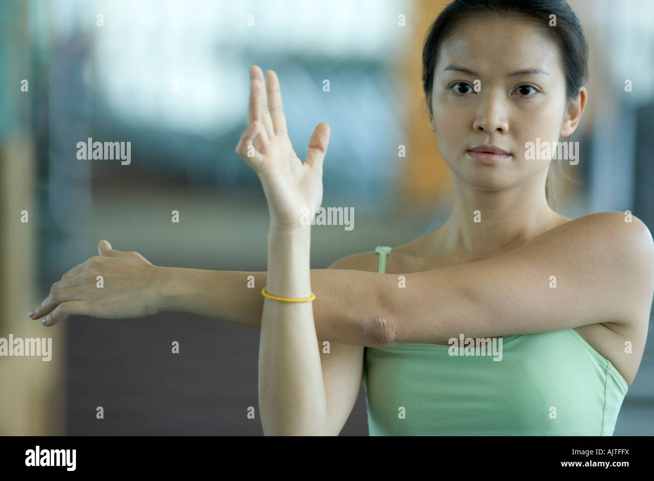 Close-up of a young woman exercising Stock Photo - Alamy