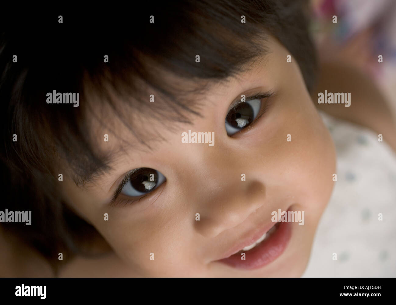 High angle view of a girl smiling Stock Photo - Alamy