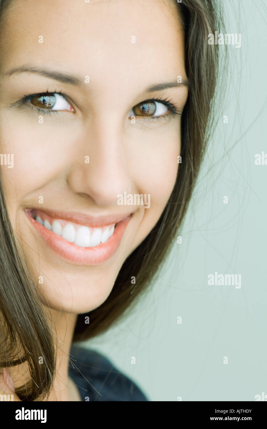 Female smiling at camera, portrait Stock Photo - Alamy