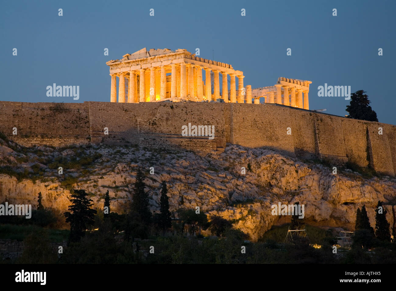 Acropolis of athens illuminated temples hi-res stock photography and images - Alamy