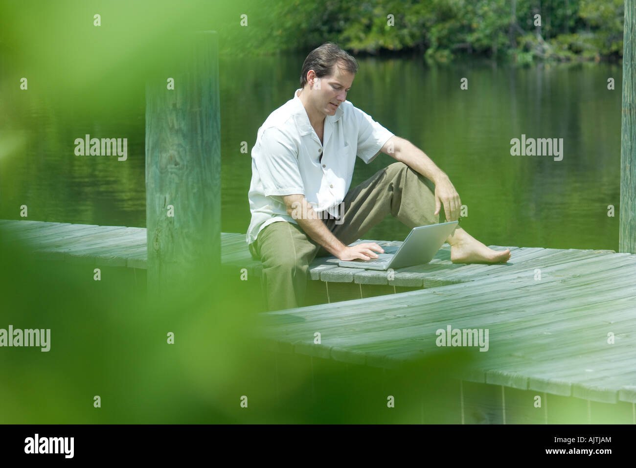 Man Sitting On Dock High Resolution Stock Photography and Images - Alamy
