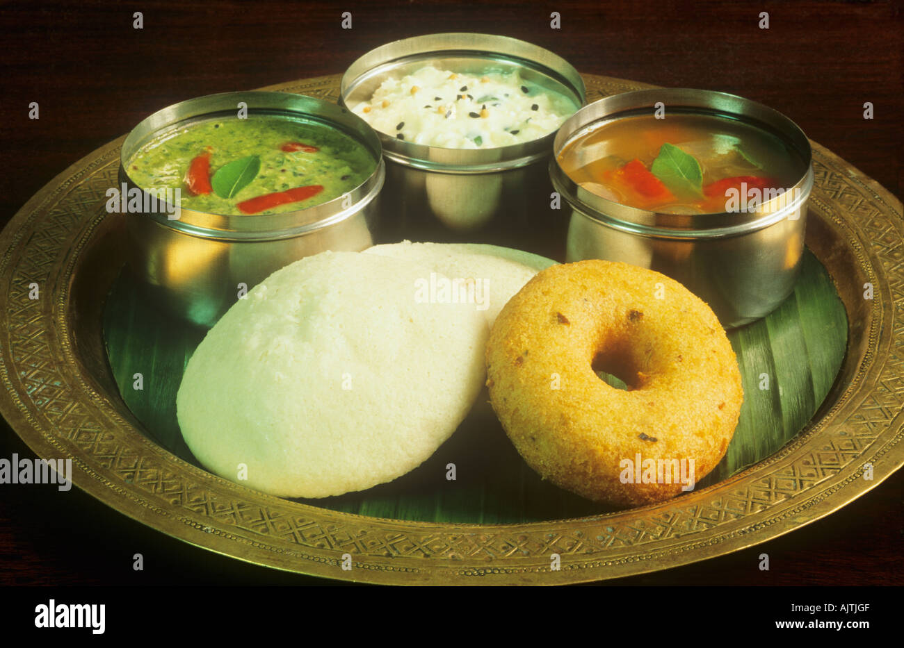 South India Breakfast or snack Idli Wada Stock Photo - Alamy