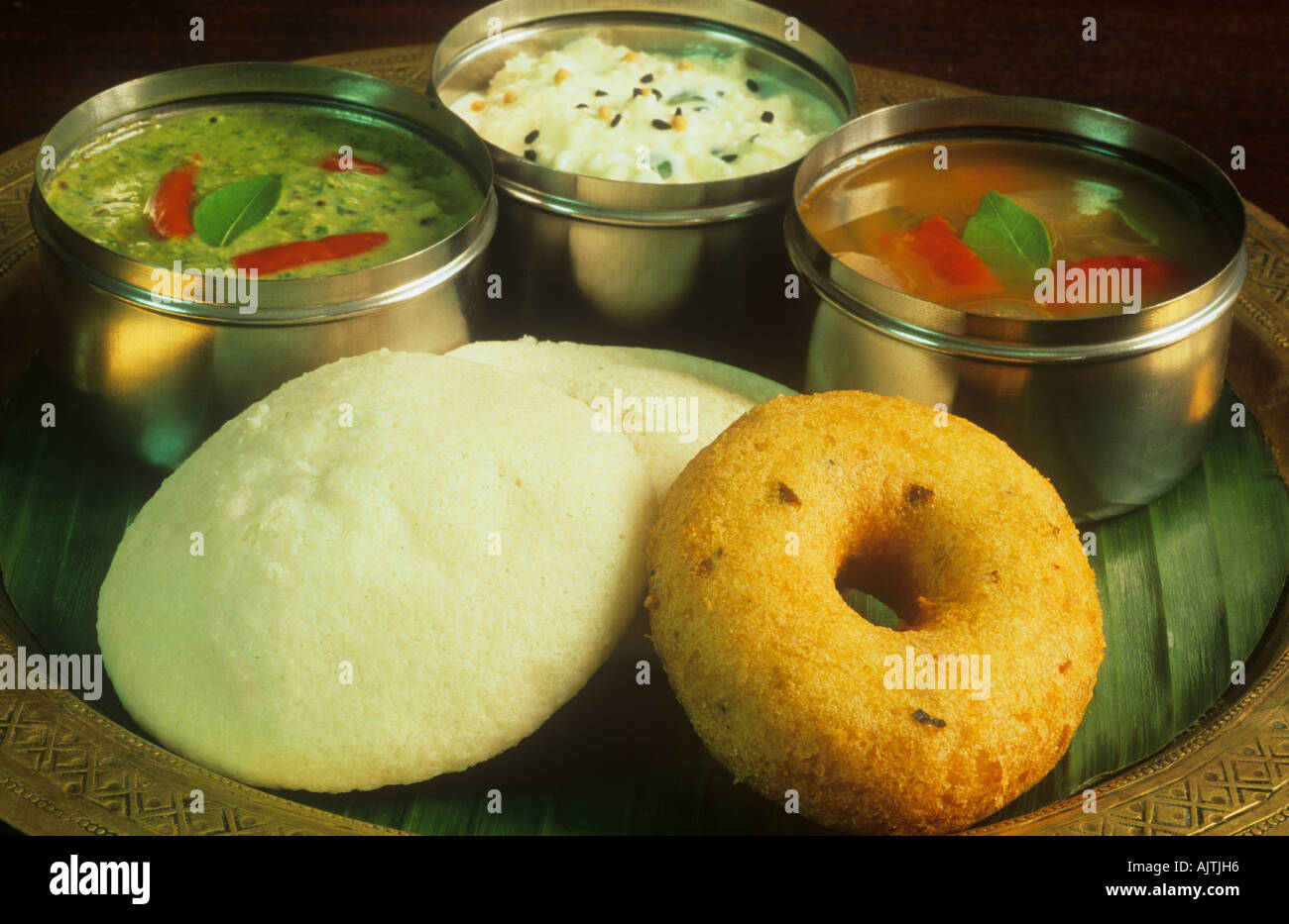 South India Breakfast or snack Idli Wada Stock Photo - Alamy