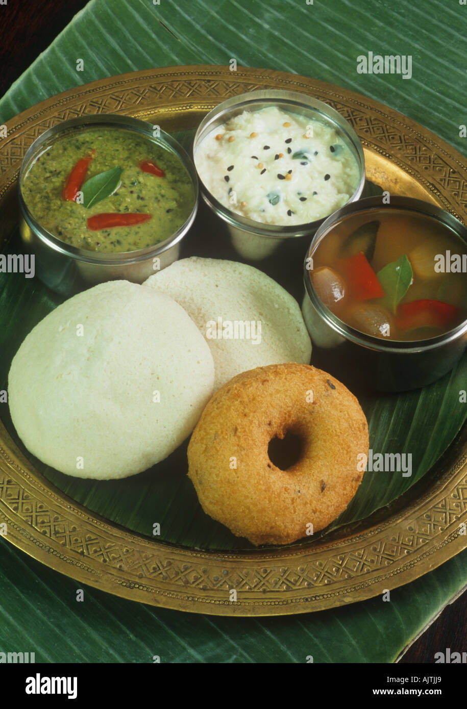 South India Breakfast or snack Idli Wada Stock Photo - Alamy
