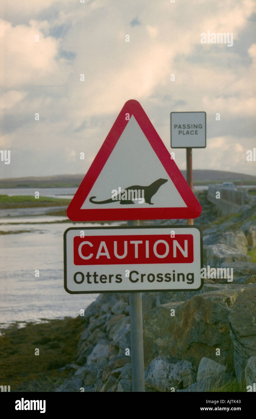 Scotland otter road sign hi-res stock photography and images - Alamy