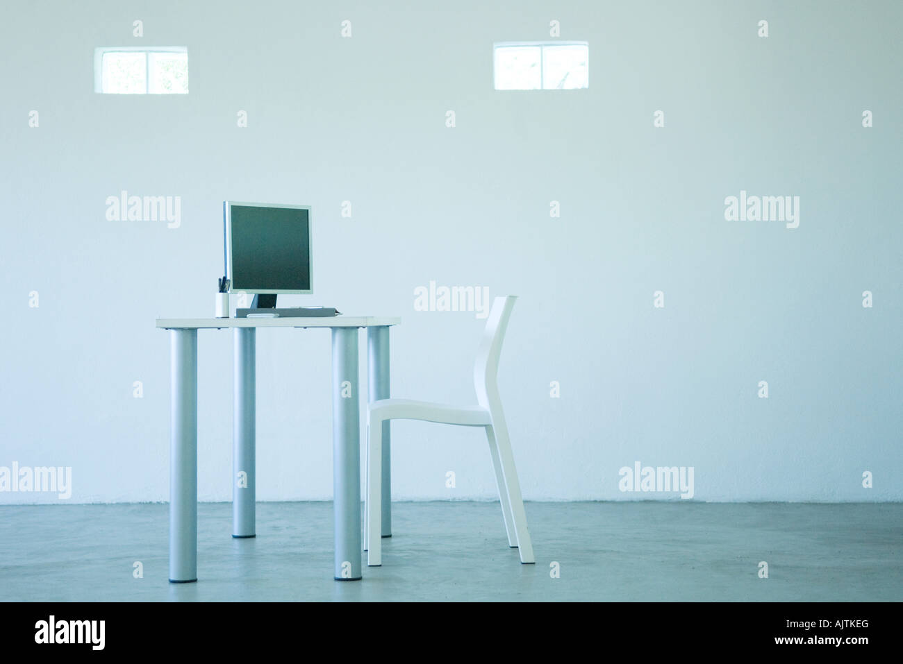 Desktop computer on desk in office Stock Photo - Alamy
