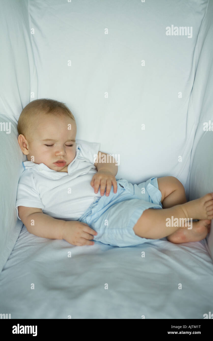 Baby sleeping in arm chair, portrait Stock Photo - Alamy Baby sleeping in arm chair, portrait Stock Photo - Alamy