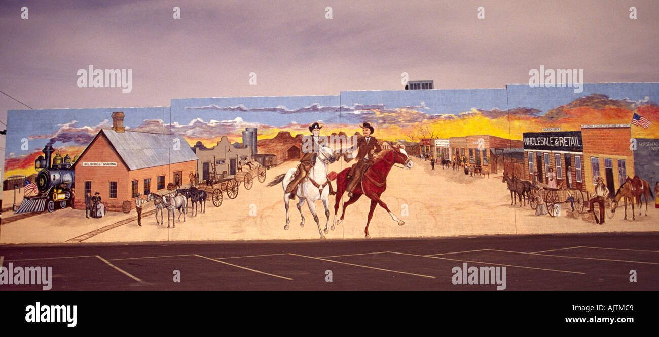 Route 66 Mural in Holbrook Arizona USA Stock Photo - Alamy