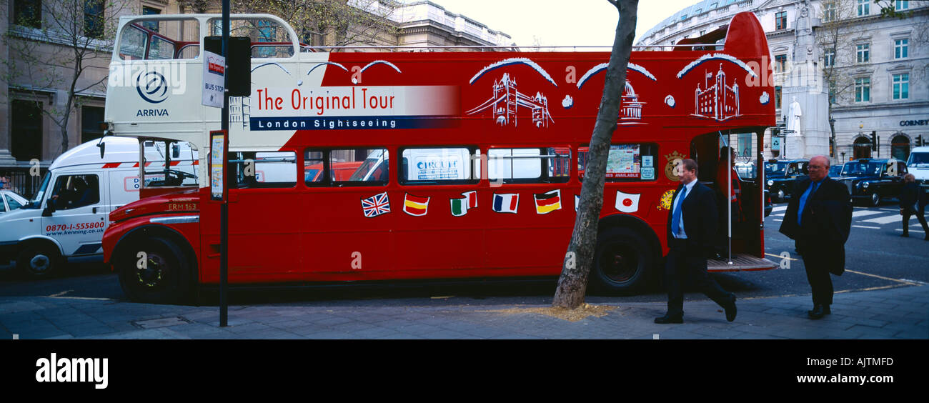 London England Double Decker Open Roof Tour Bus Stock Photo - Alamy