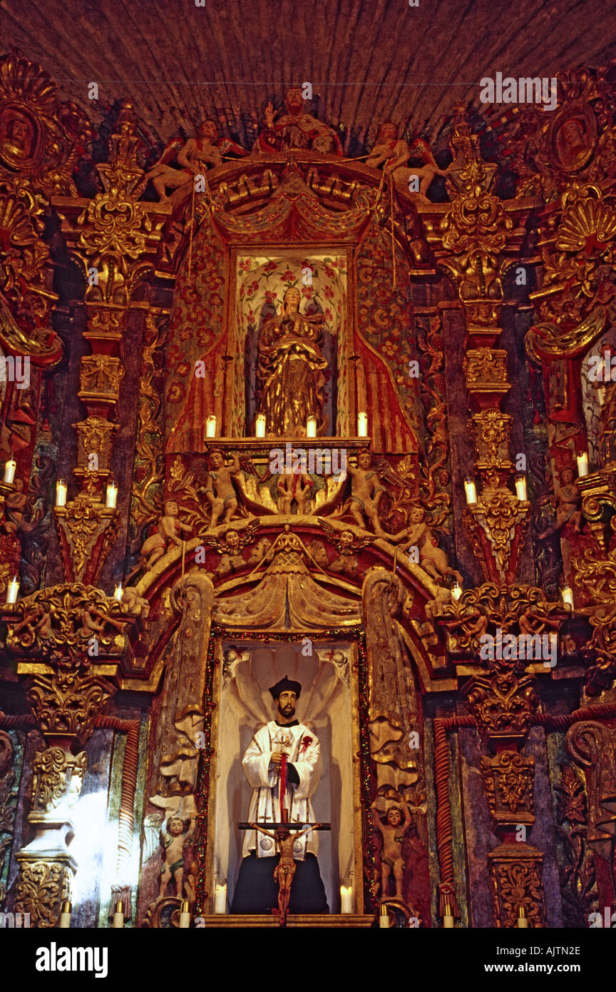 Church interior, Mission San Xavier del Bac in Tucson, Arizona, USA ...
