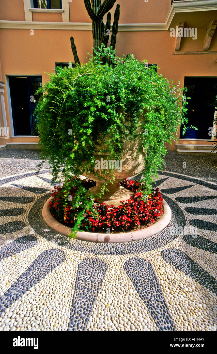 Attractive small courtyard garden in a hotel in Khania Crete Greece ...