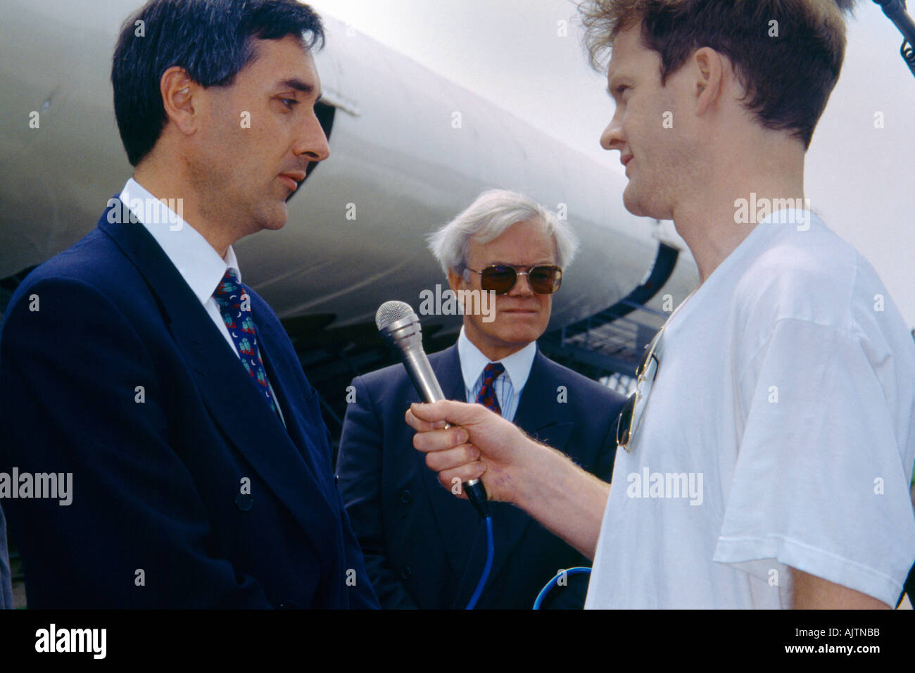 Cardiff Wales John Redwood MP Being Interviewed By Journalist Stock ...