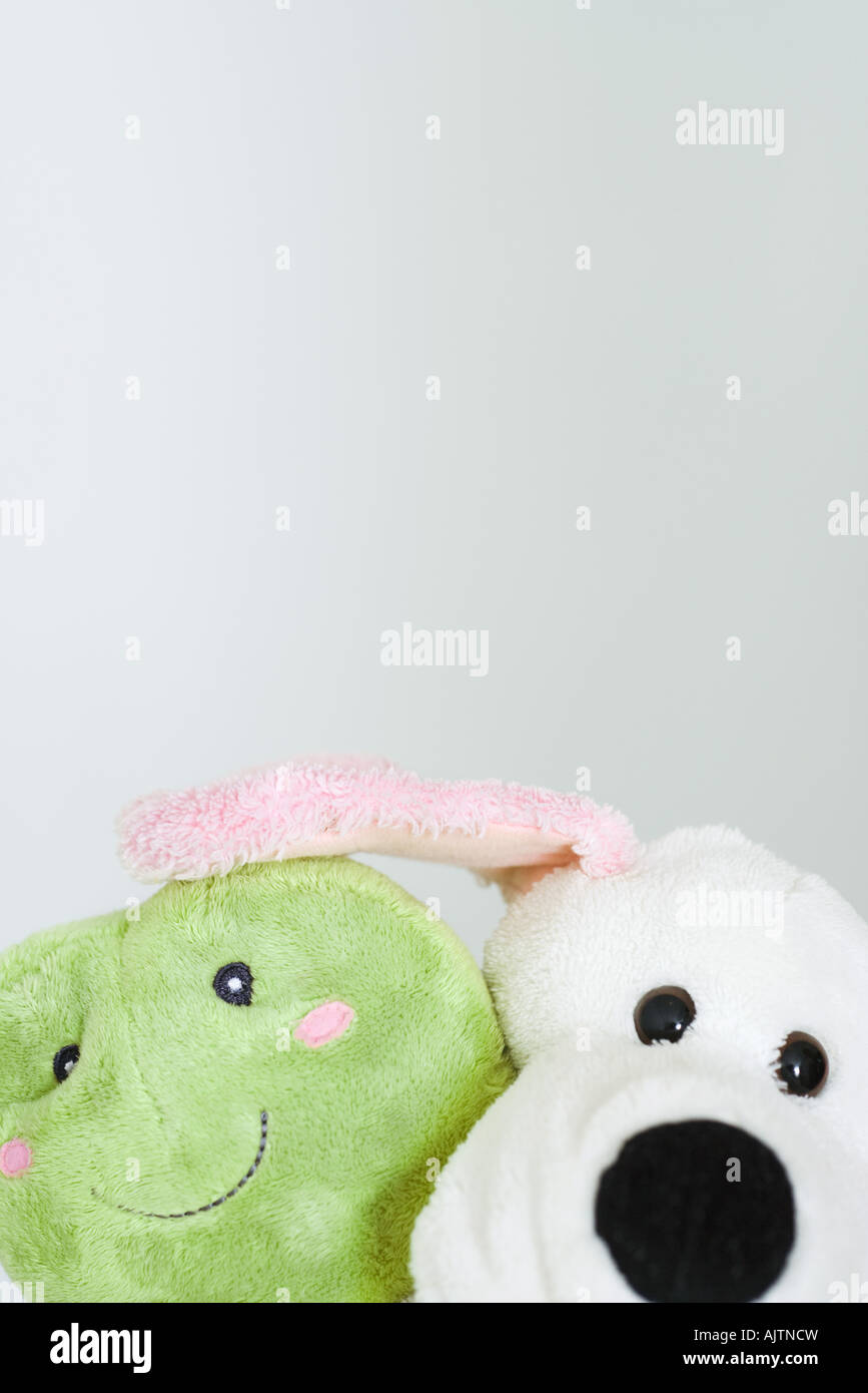 Two stuffed toys, portrait, cropped view Stock Photo - Alamy