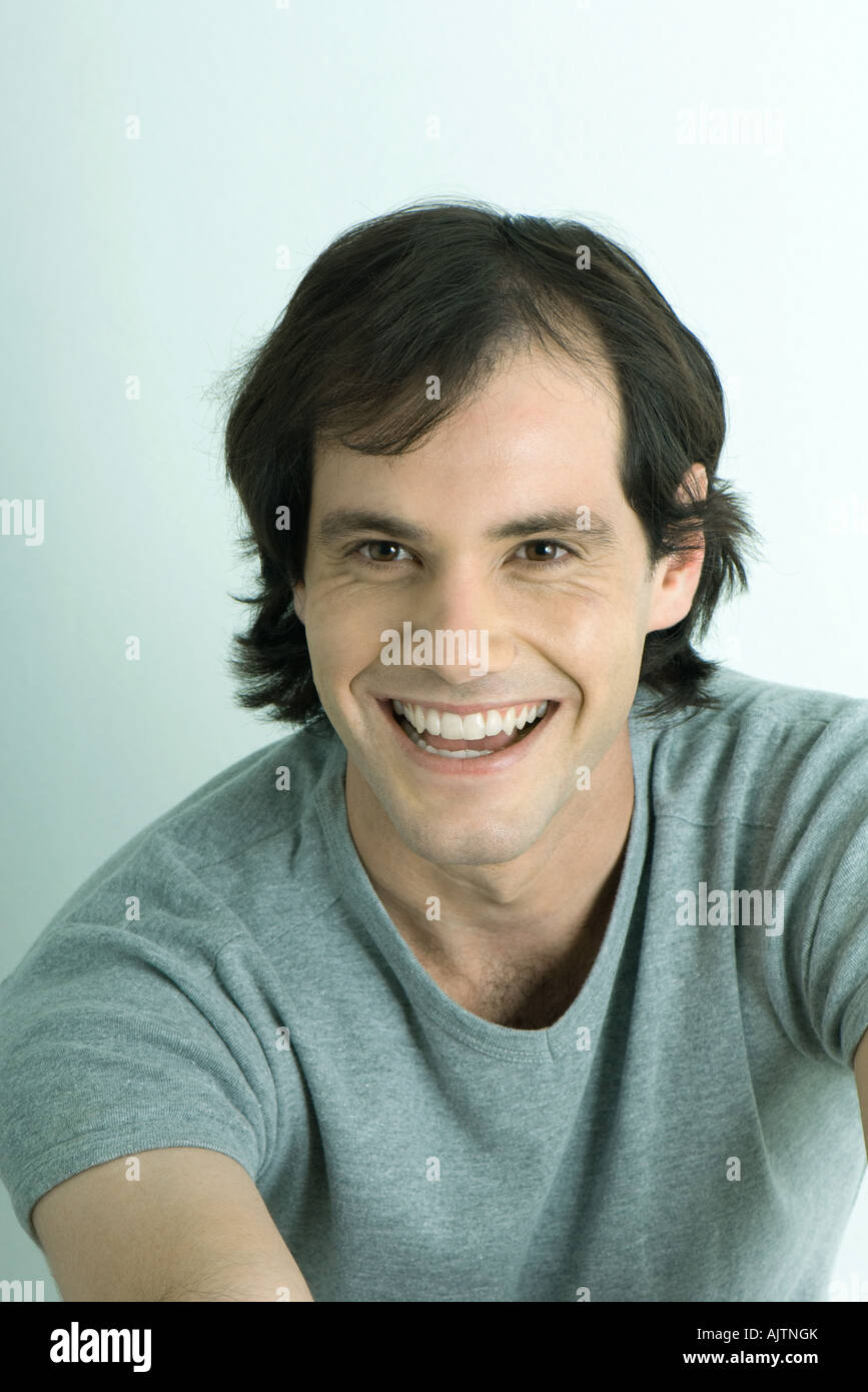 Man with wide smile, portrait Stock Photo - Alamy