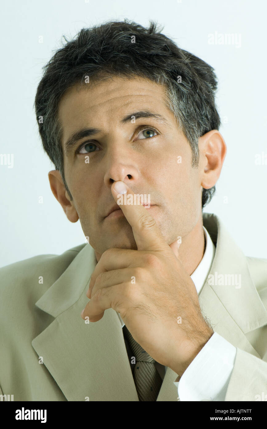 Fingers on lips side hi-res stock photography and images - Alamy