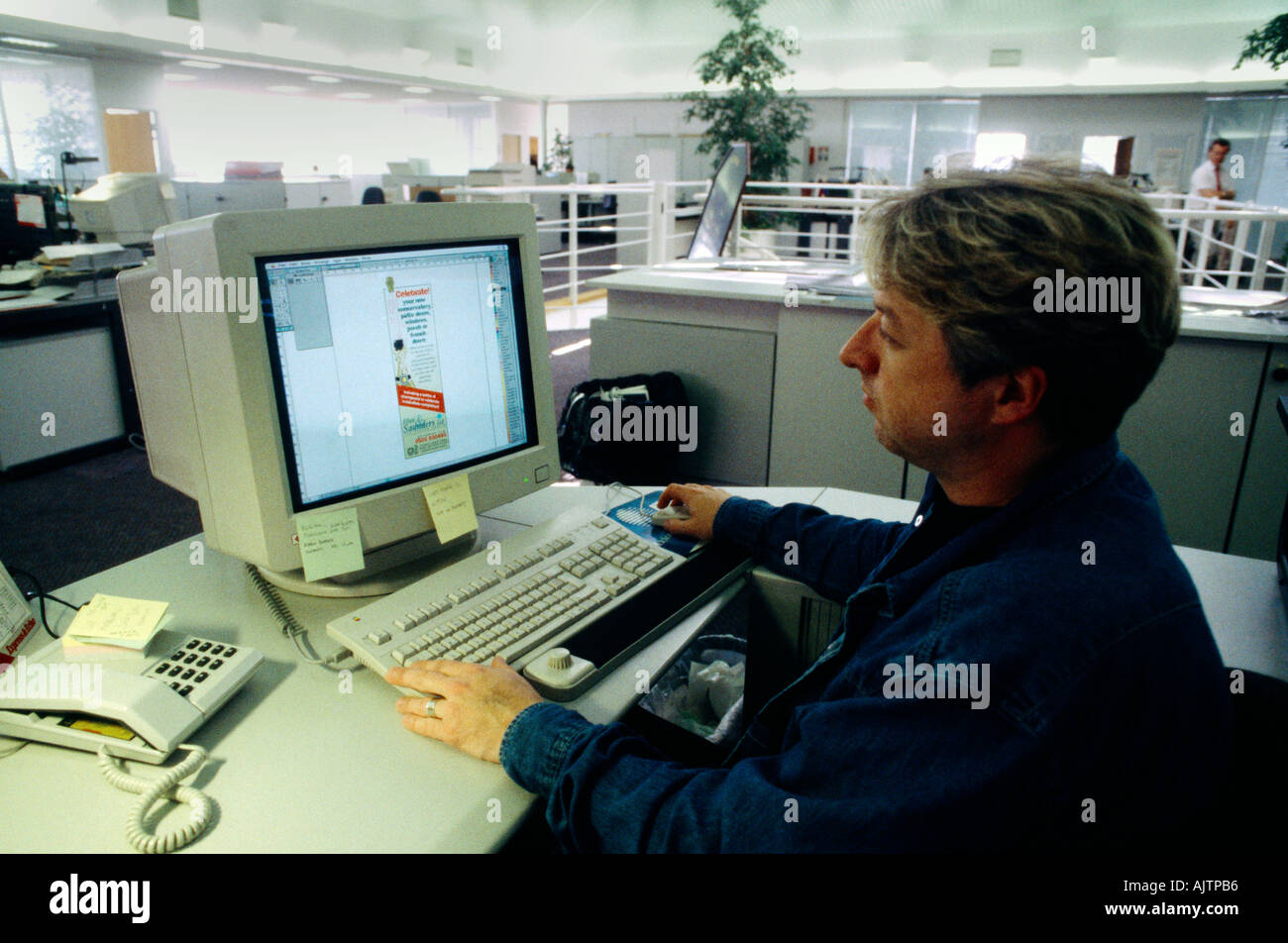 Journalist Using Computer Exeter Express And Echo Stock Photo - Alamy