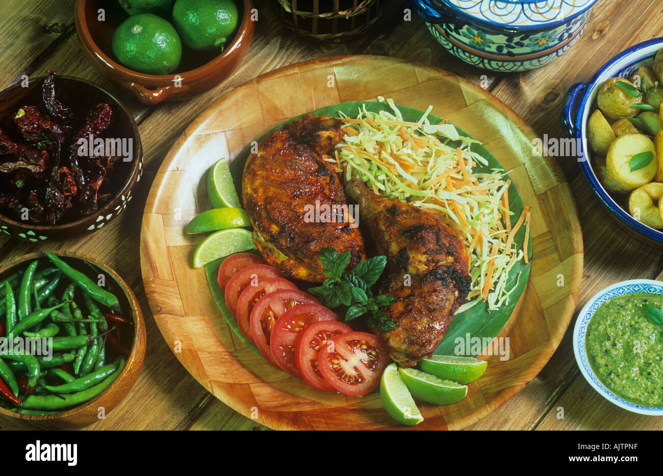 India Food Chicken Cafreal Goa Stock Photo - Alamy