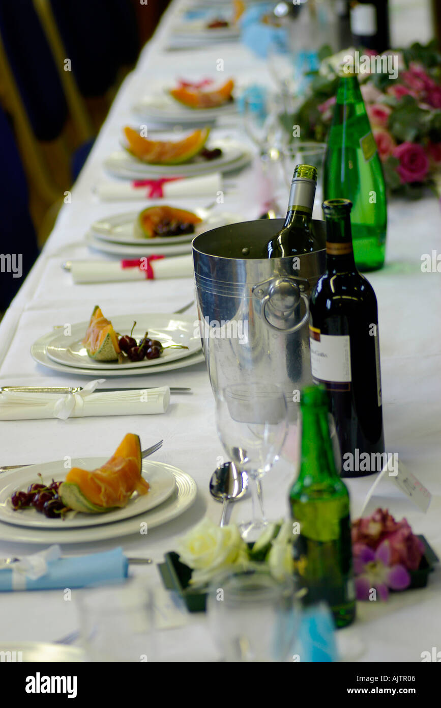 a formal banquet table set Stock Photo - Alamy