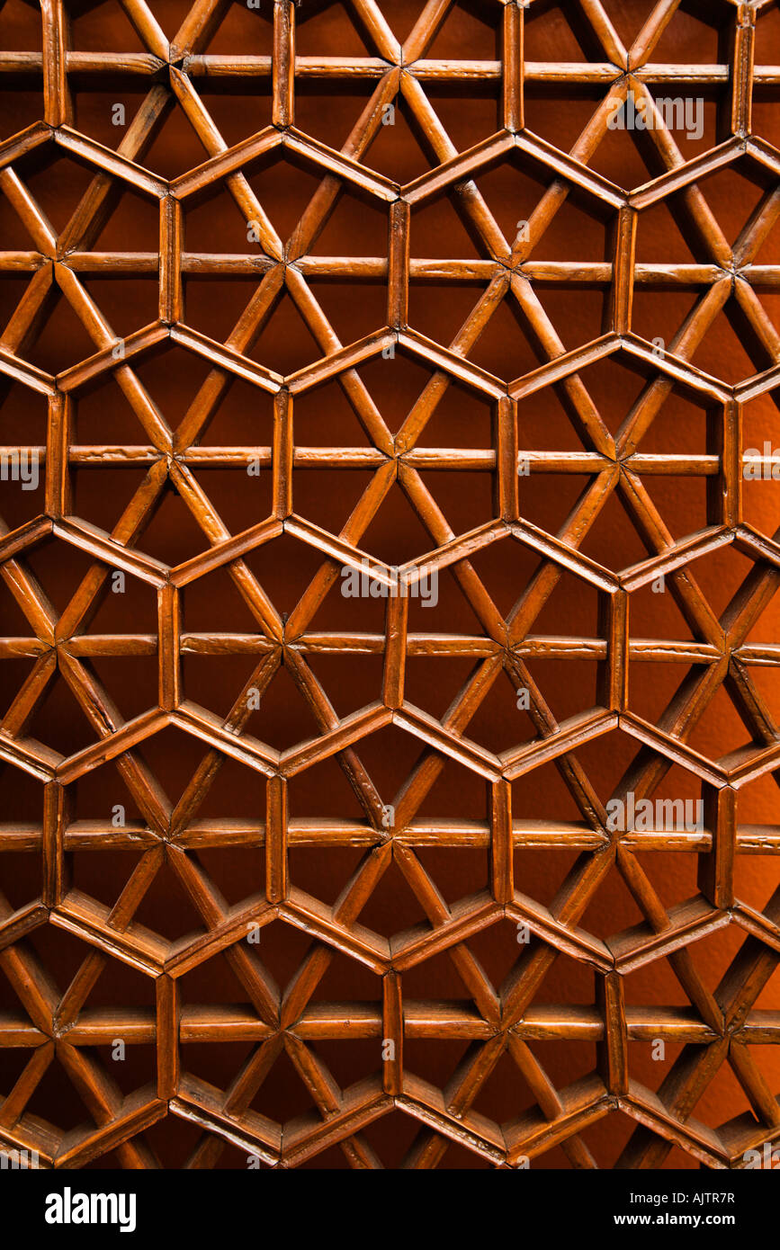 Asian interior wooden design Stock Photo - Alamy