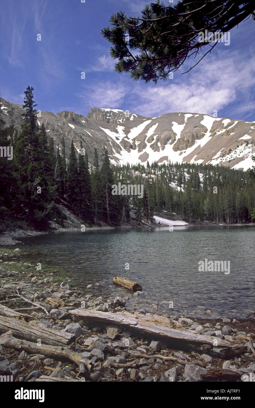 Wheeler Peak over Teresa Lake, Great Basin National Park, Nevada, USA ...