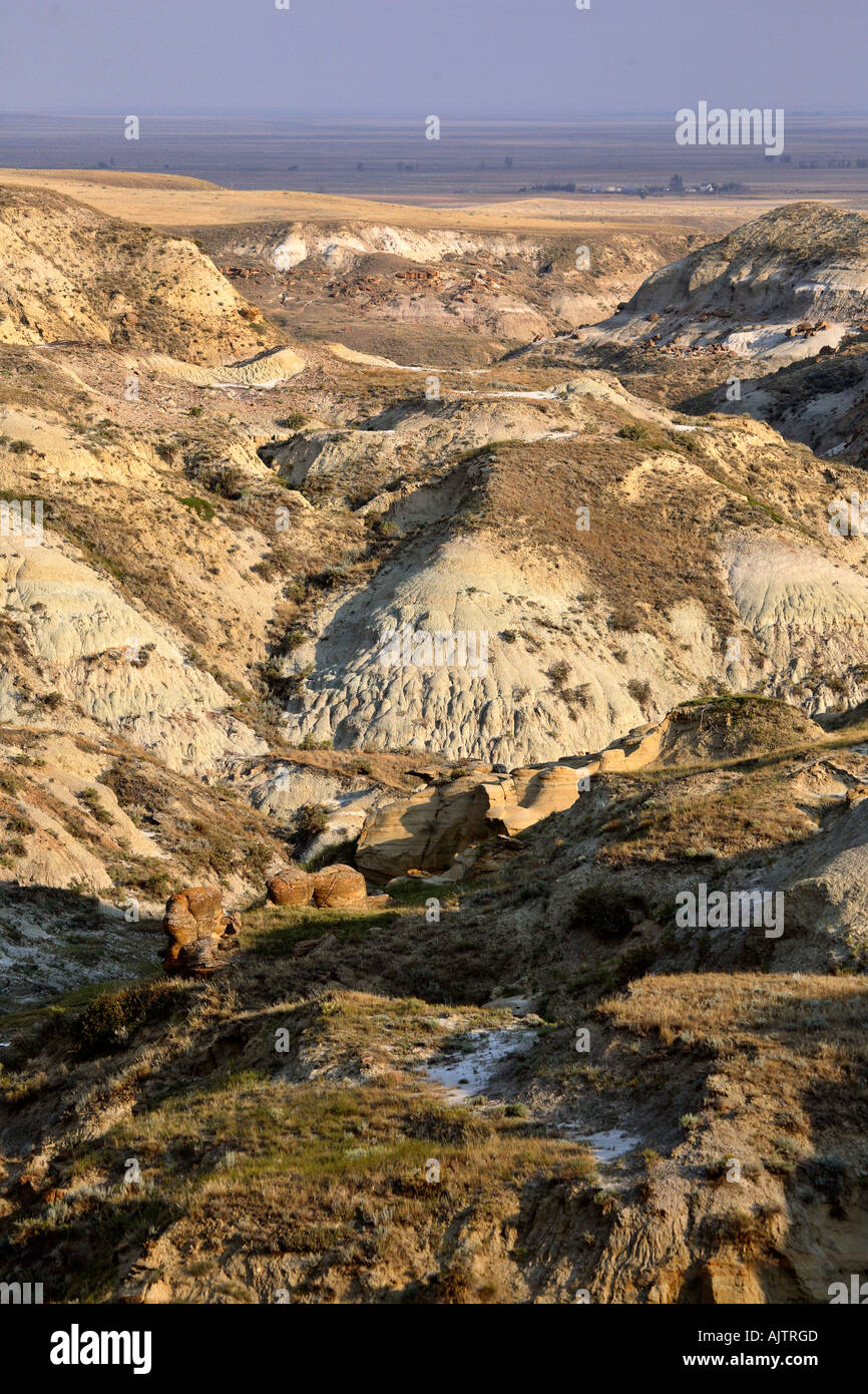 Rock formations along Miners Coulee in southeast Alberta Canada Stock ...