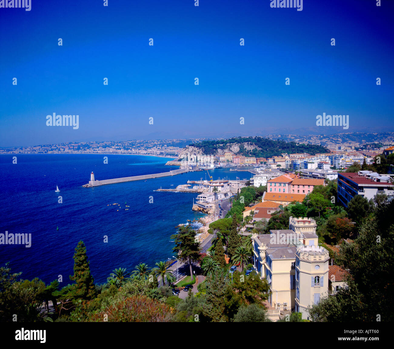 Nice France View of Port Coast Stock Photo - Alamy