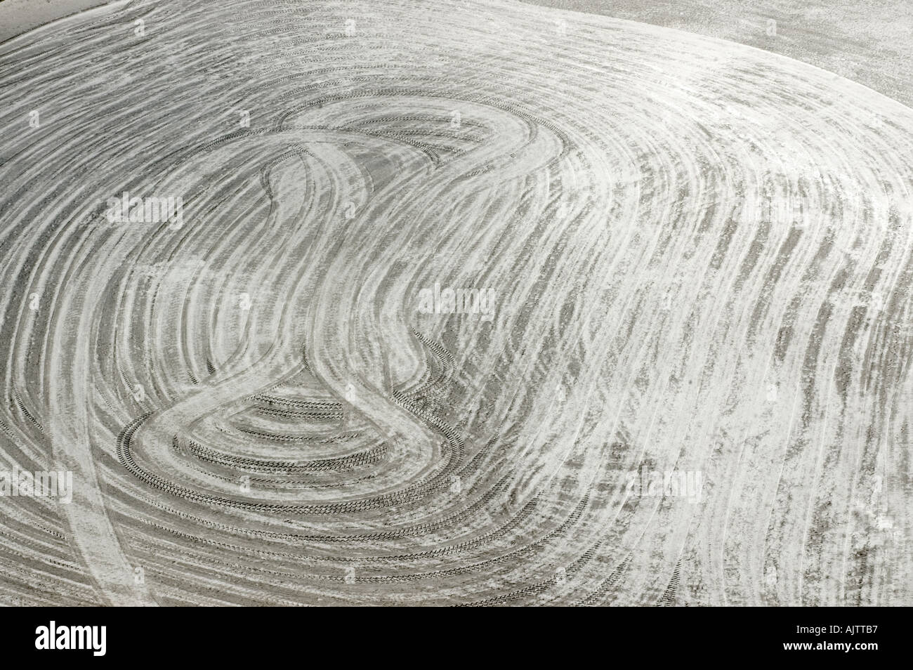 aerial view of circular tracks on the beach Stock Photo - Alamy