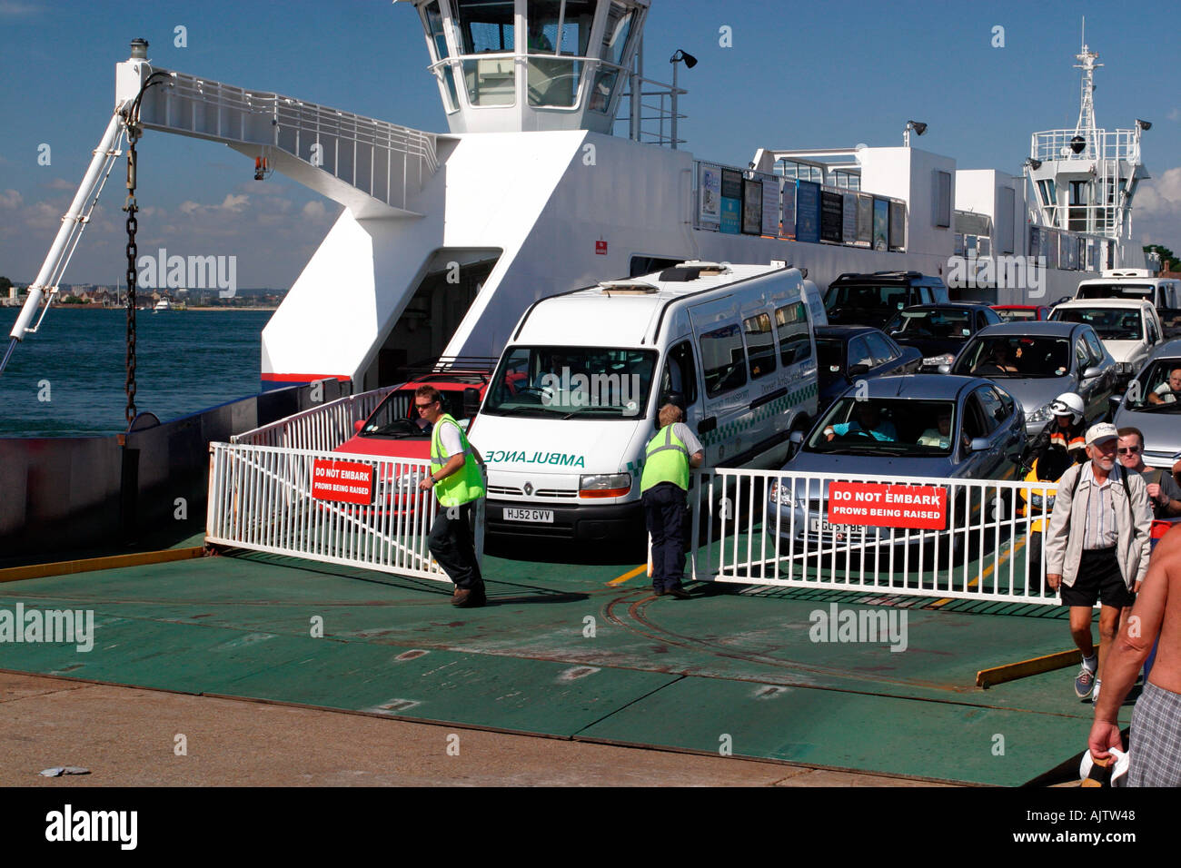 Shell Bay to Sandbanks car and passenger ferry, Poole Harbour, Dorset ...
