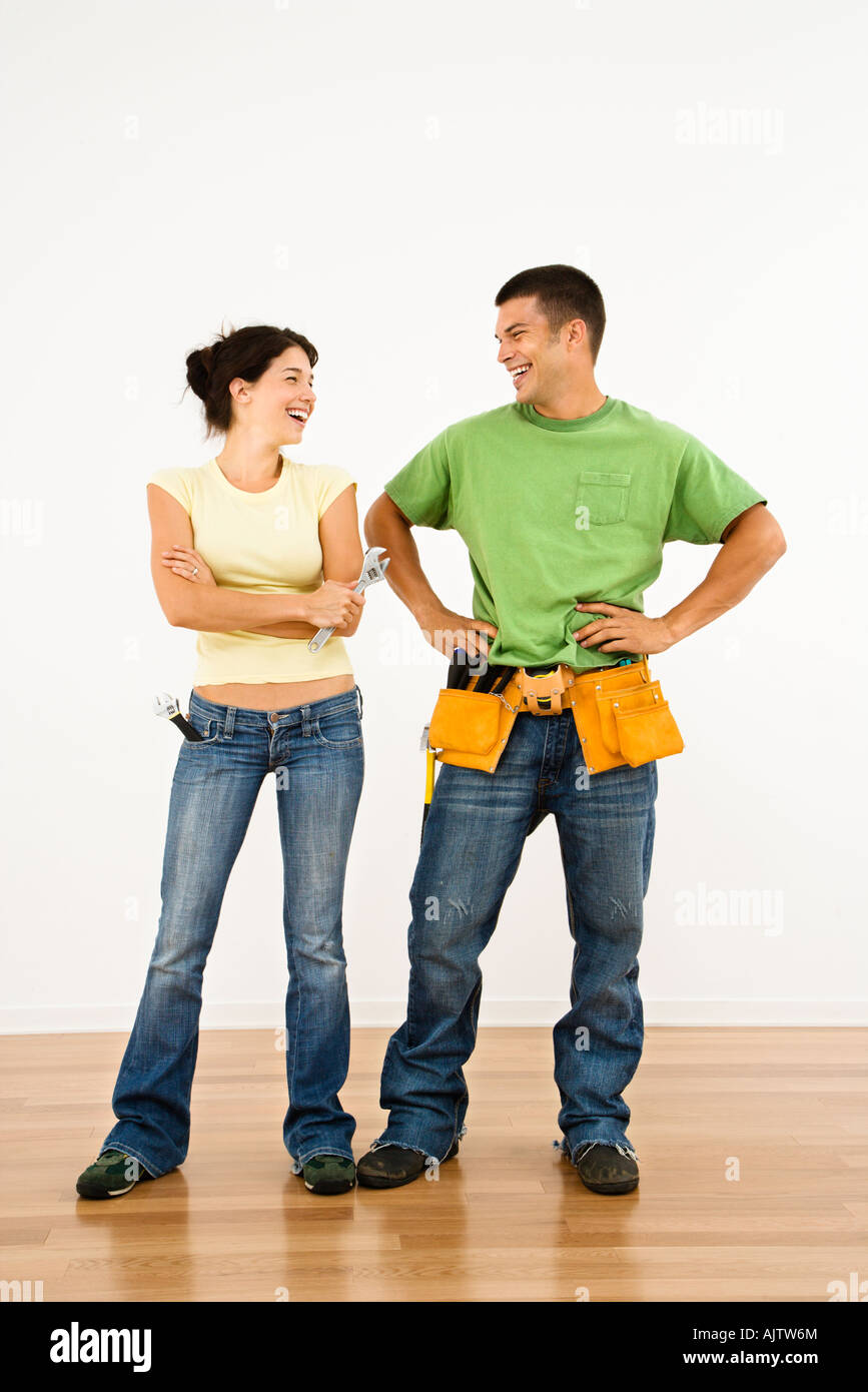 Portrait smiling couple tools hi-res stock photography and images - Alamy