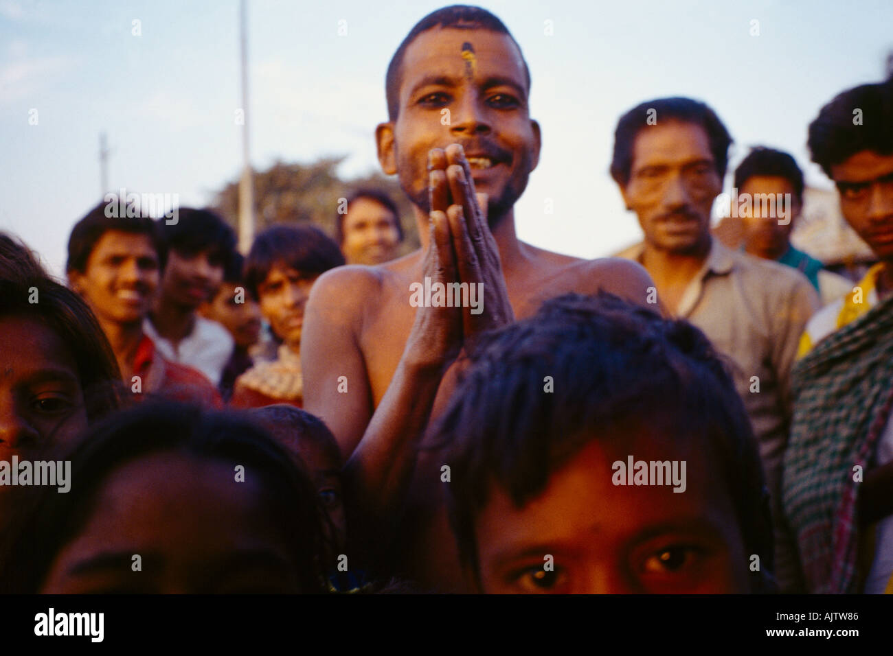Calcutta India The Burning Ghats Namaste Indian Greeting Hands Together ...