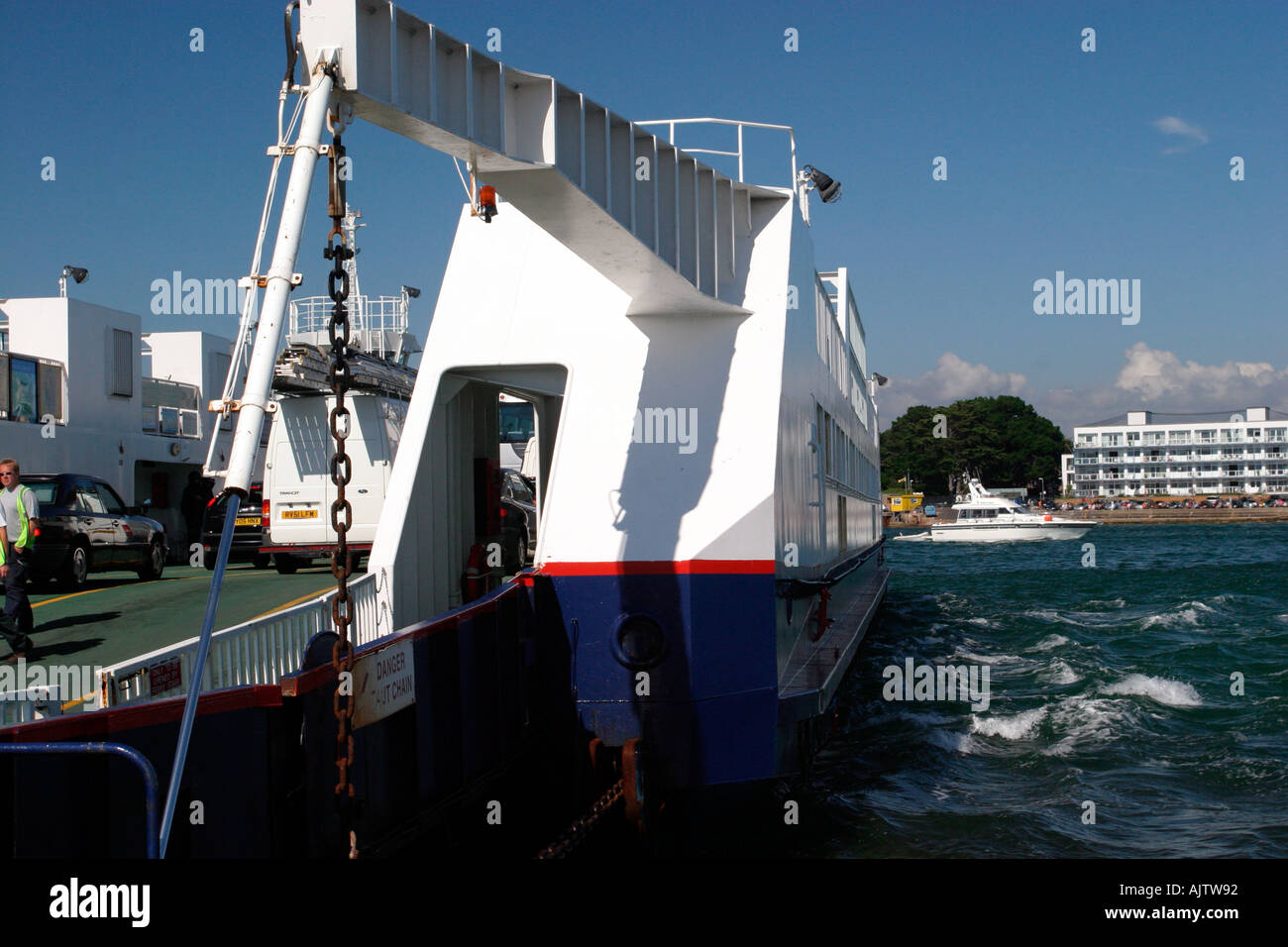 Shell Bay to Sandbanks car and passenger ferry, Poole Harbour, Dorset ...