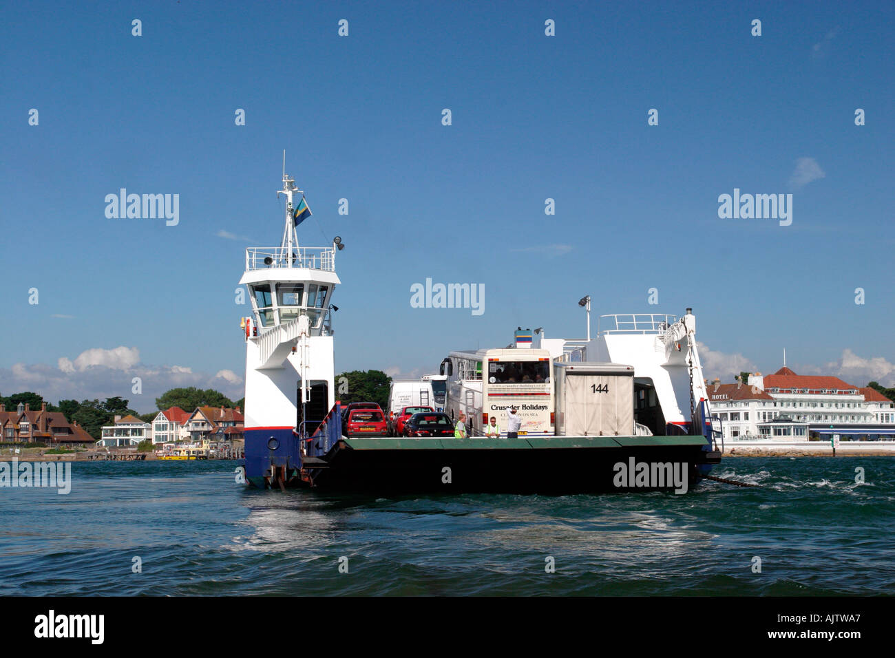 Shell Bay to Sandbanks car and passenger ferry, Poole Harbour, Dorset ...