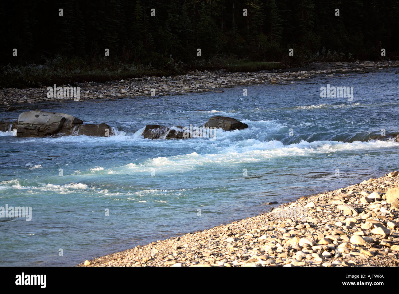 Small rapids along the Red Deer River SW of Sundre in southwestern ...