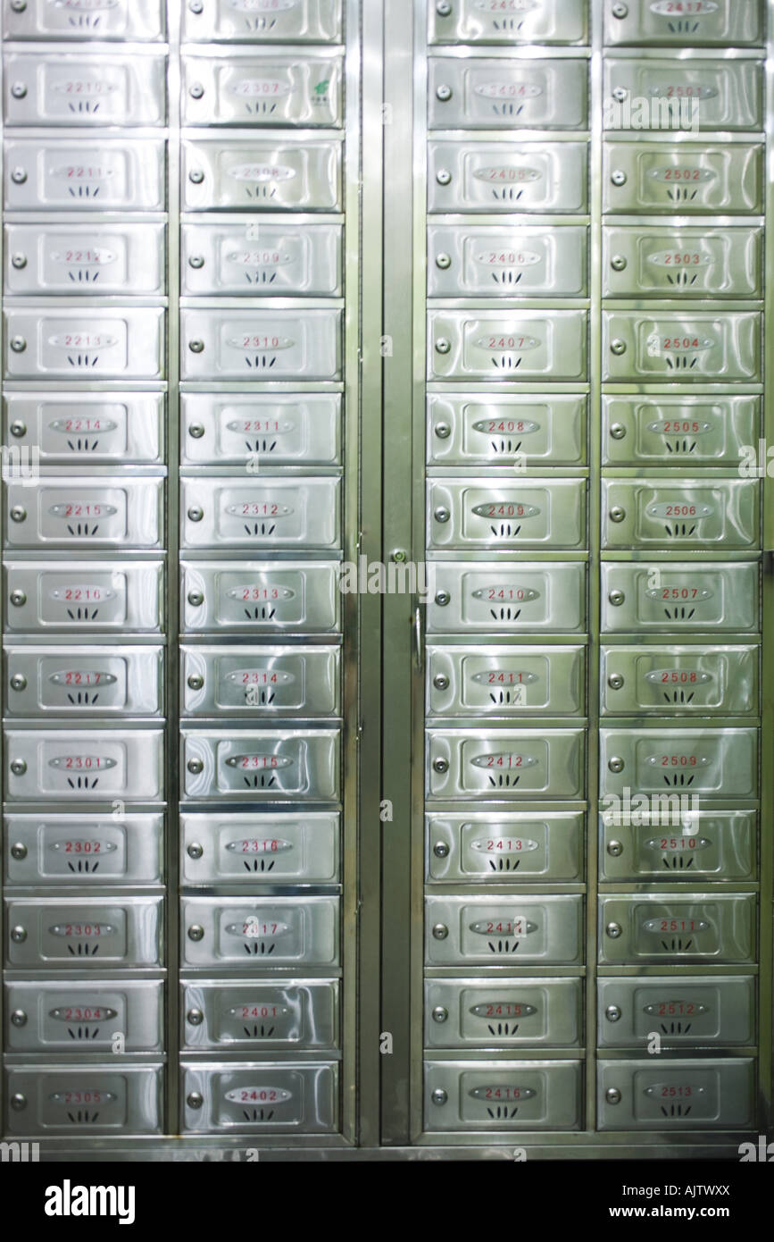 Apartment building mailboxes Stock Photo - Alamy