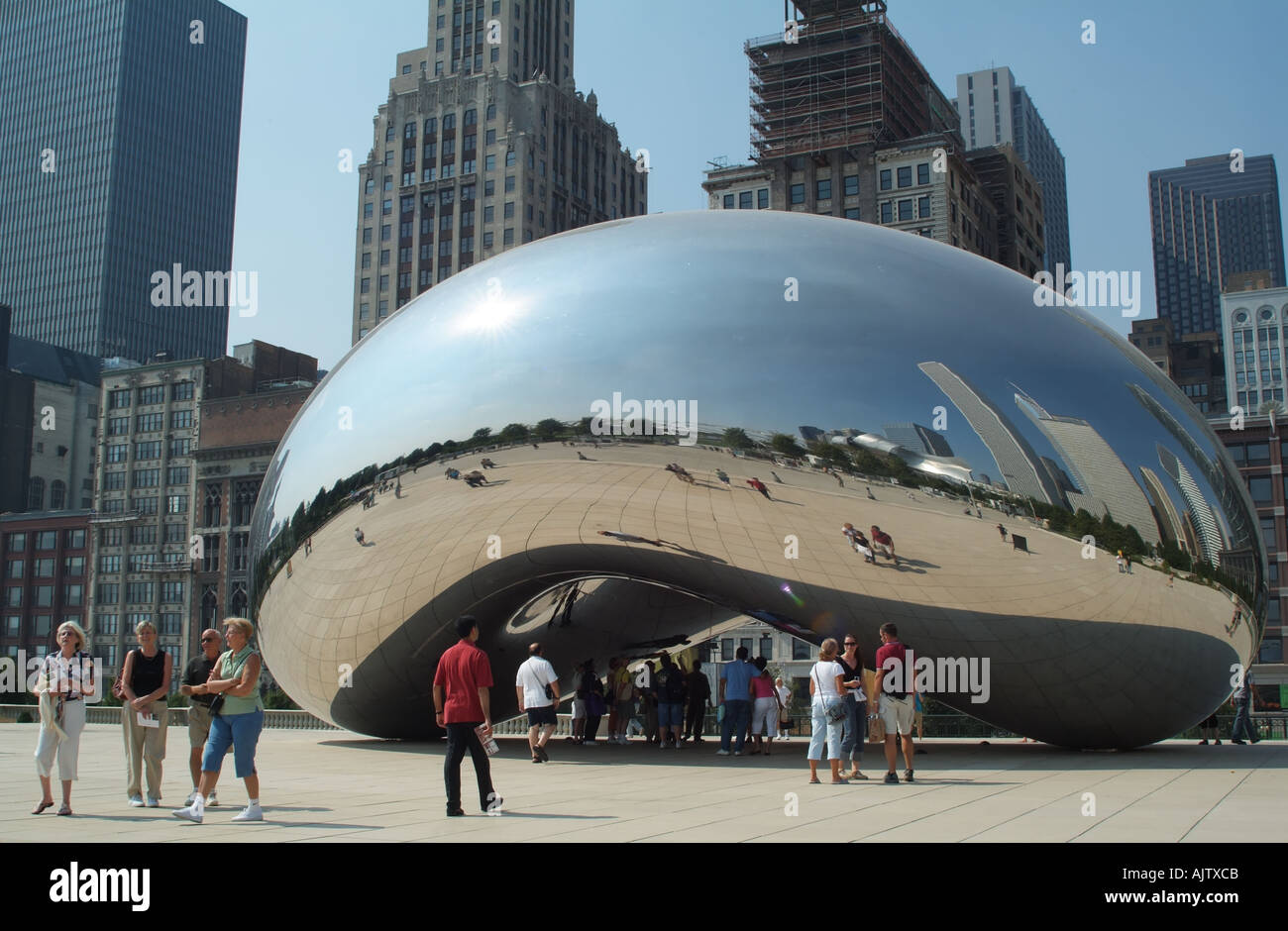 Chicago Illinois USA Millennium Park Cloud Gate The Bean Stock Photo ...