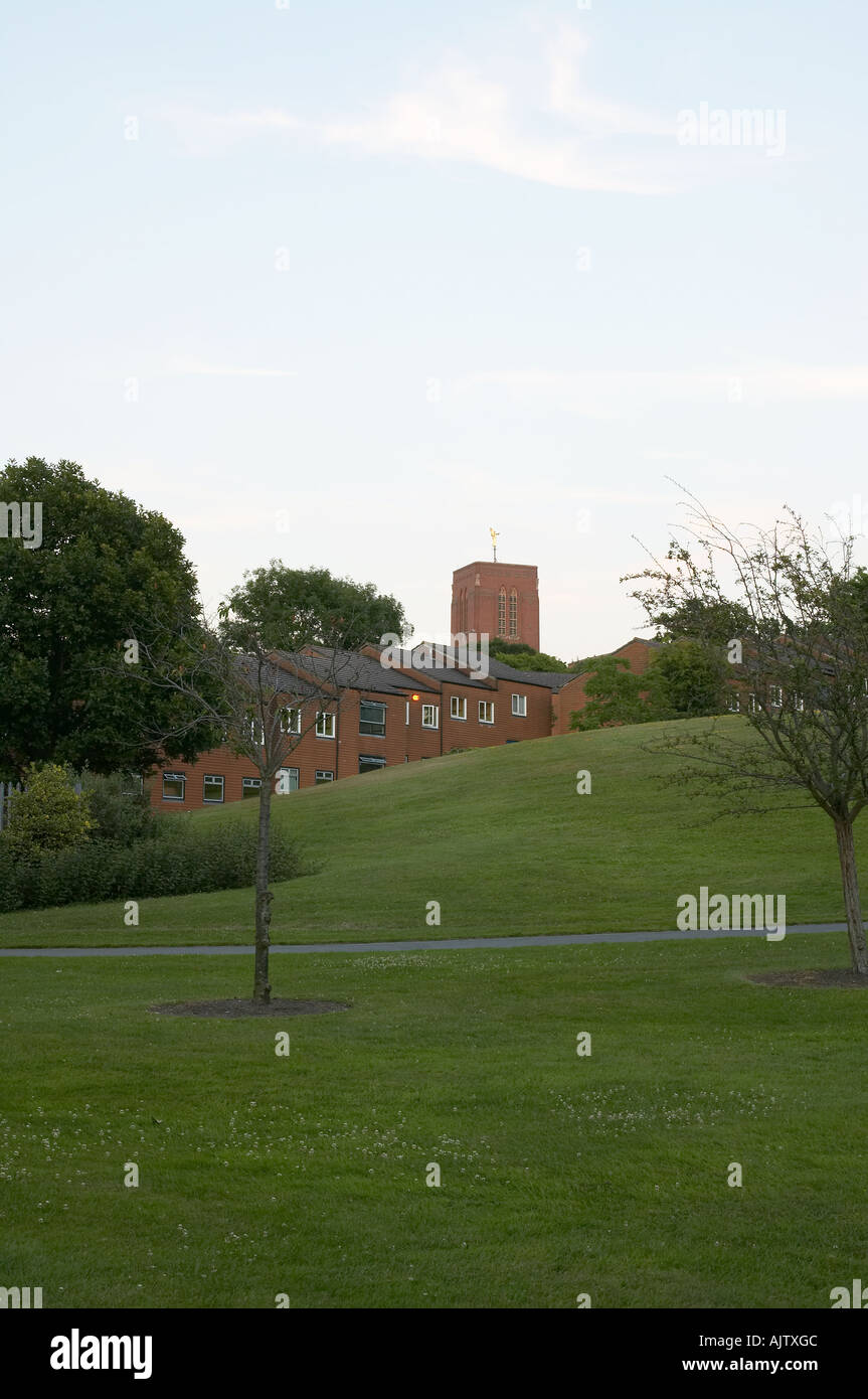 Guildford Cathedral, Guildford, Surrey. Top of cathedral rising above ...