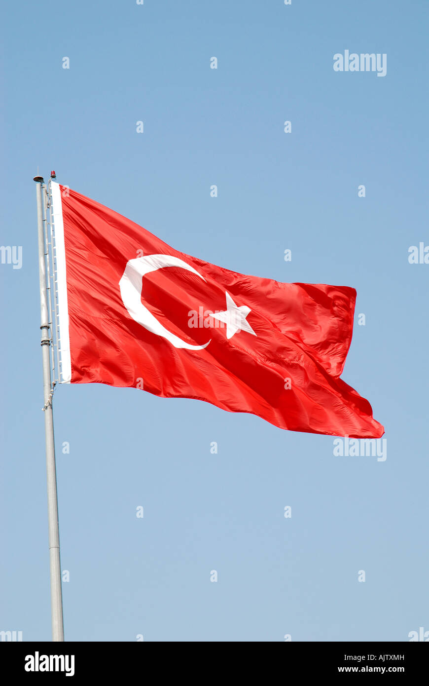 Waving turkish flag in Cut Out Stock Images & Pictures - Alamy