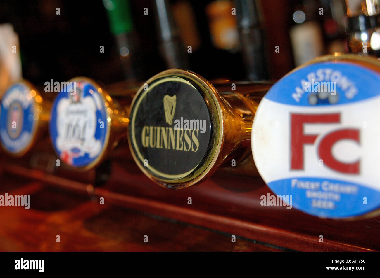 Beer pump clips Stock Photo - Alamy