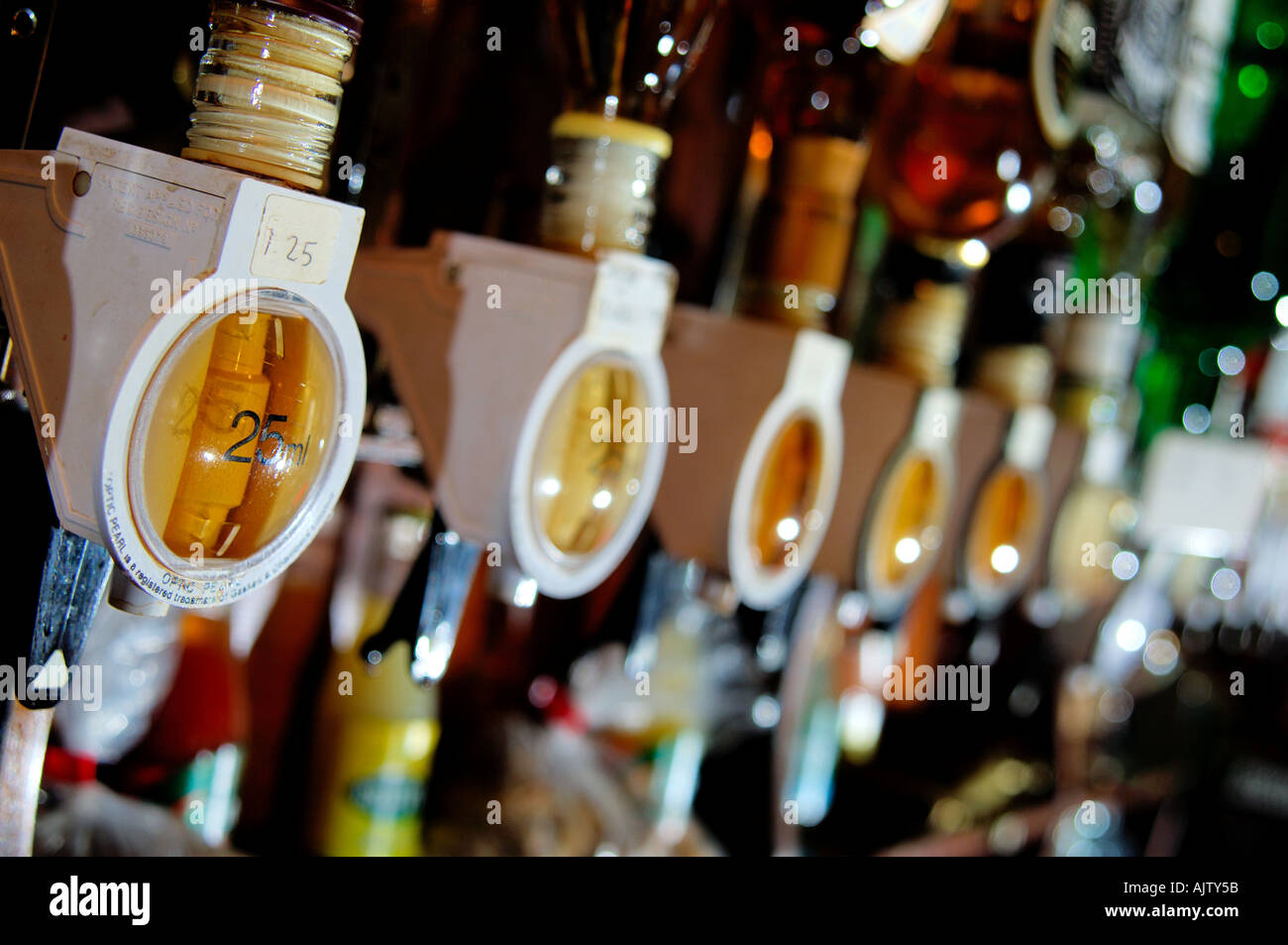 spirit optics behing bar in public house Stock Photo - Alamy