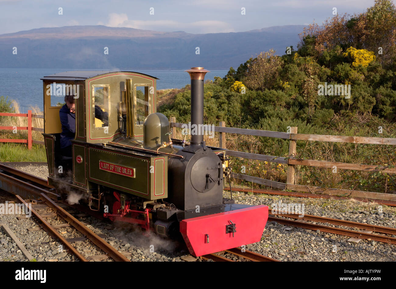 steam engine lady of the isles at craignure isle of mull railway inner ...
