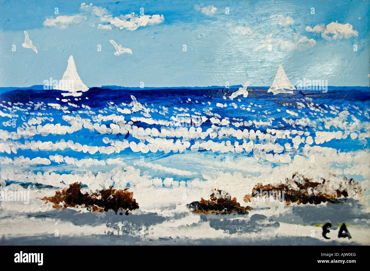 Art of blind painter Esref Armagan Stock Photo - Alamy