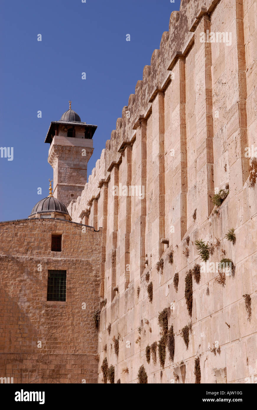 Exterior of Cave or Tomb of the Patriarchs, known to Jews as the Cave ...