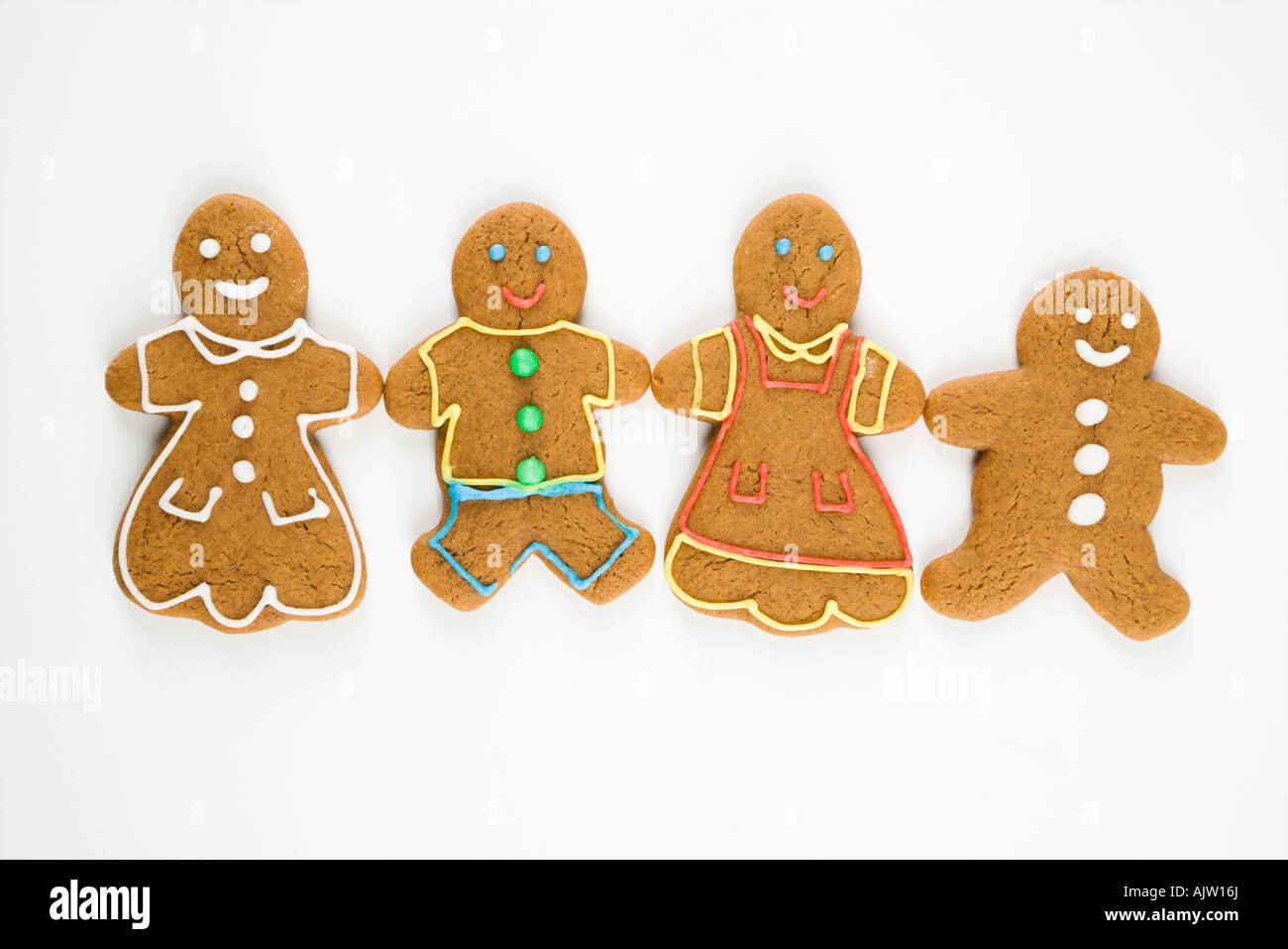 Gingerbread cookies holding hands Stock Photo - Alamy