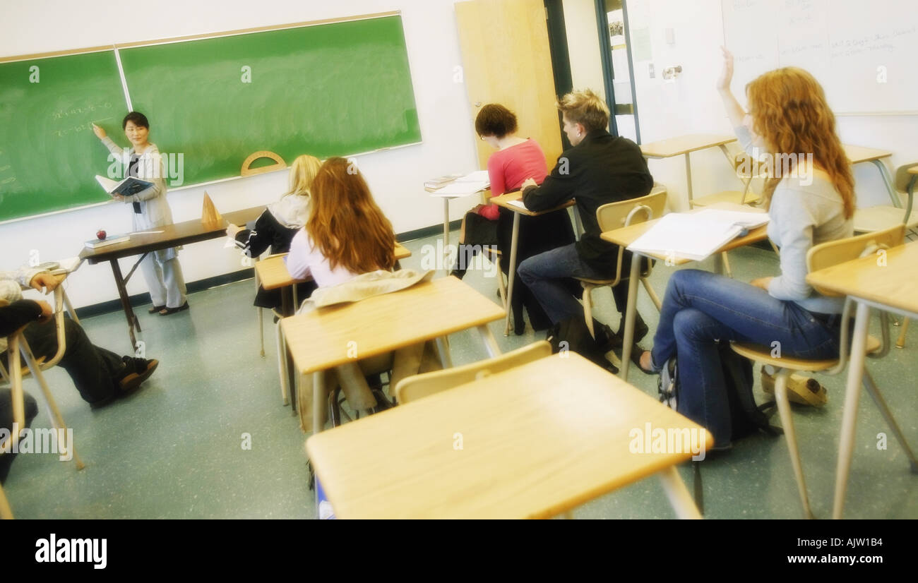 Teacher asking questions in class Stock Photo - Alamy Teacher asking questions in class Stock Photo - Alamy