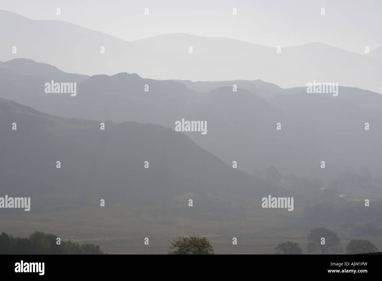 The Borrowdale Fells and Cumbrian Mountains from Castlerigg Neolithic ...