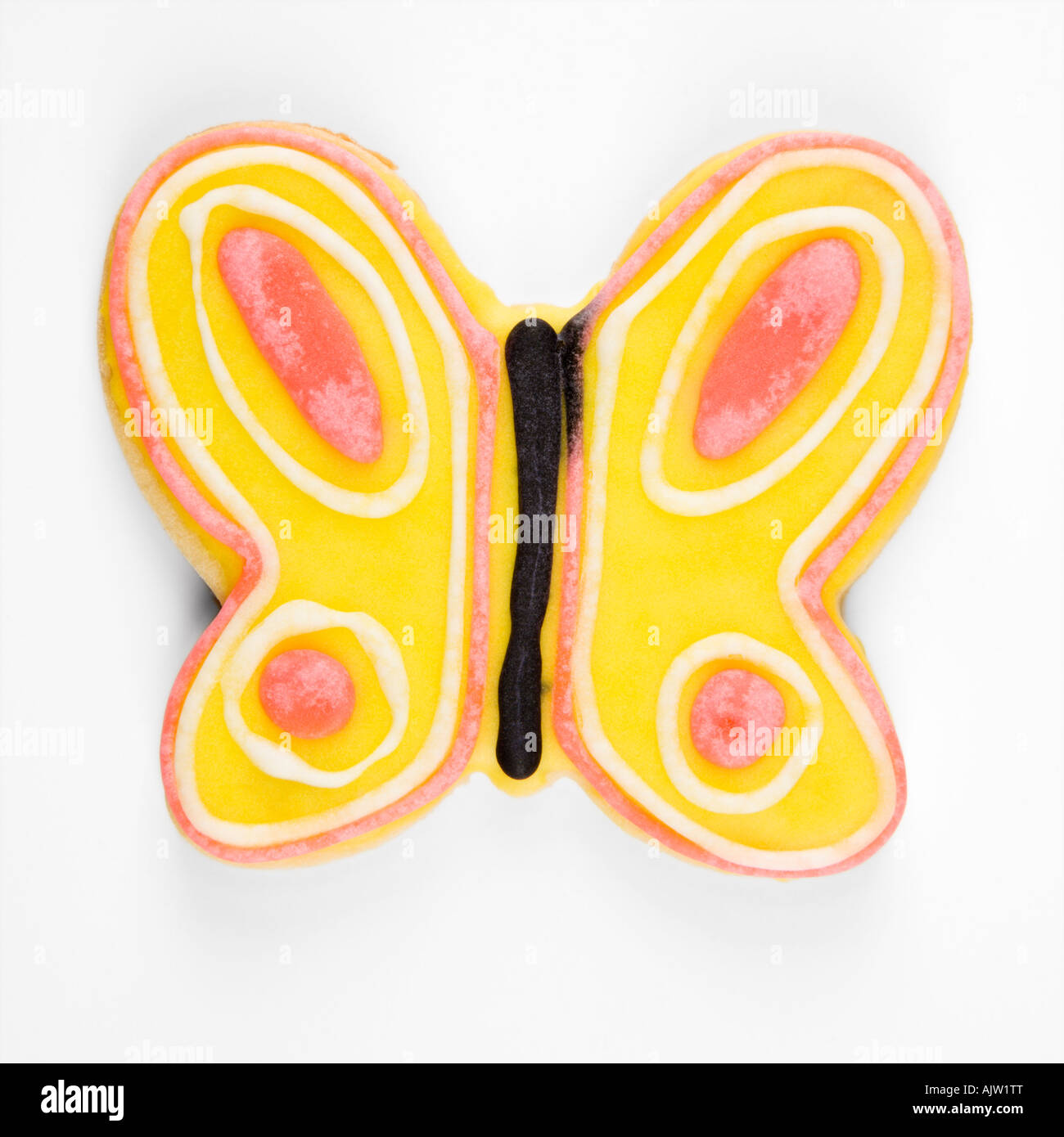 Butterfly sugar cookie with decorative icing Stock Photo - Alamy