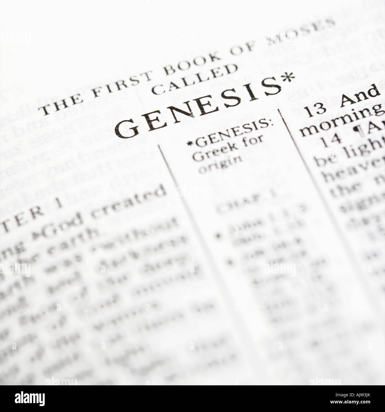 Open bible in the beginning hi-res stock photography and images - Alamy