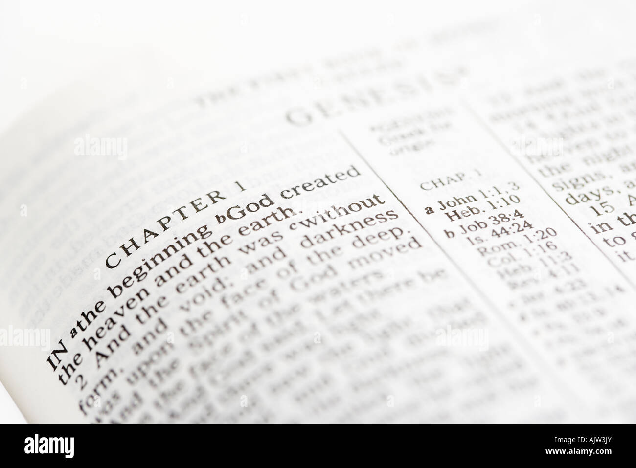 Open bible in the beginning hi-res stock photography and images - Alamy